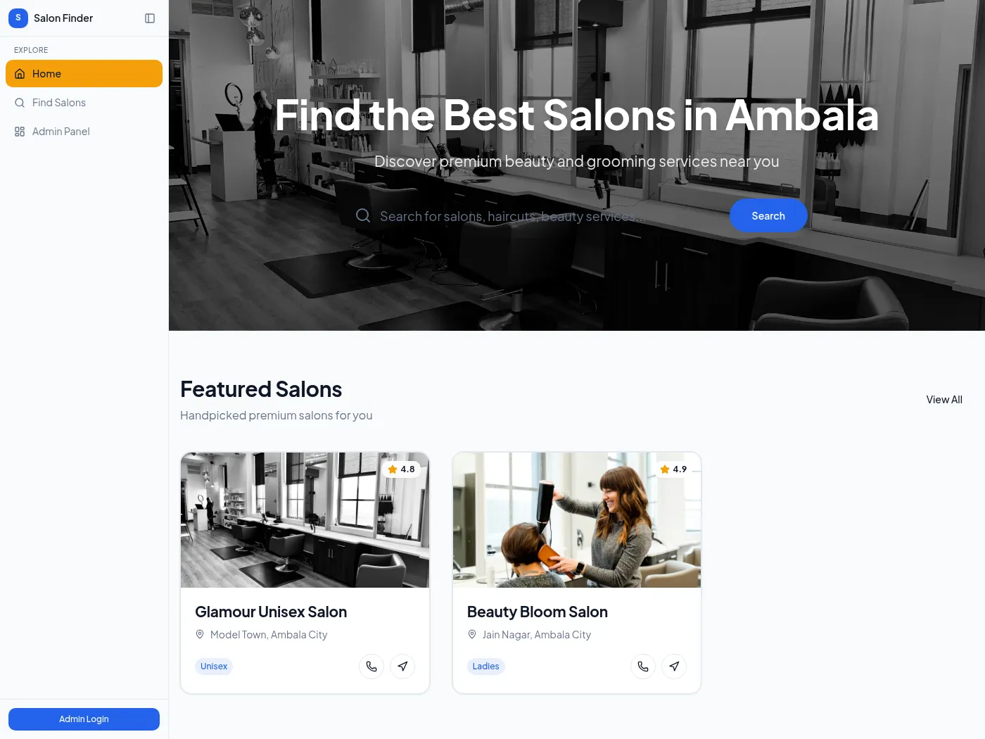 Ambala Salon Finder