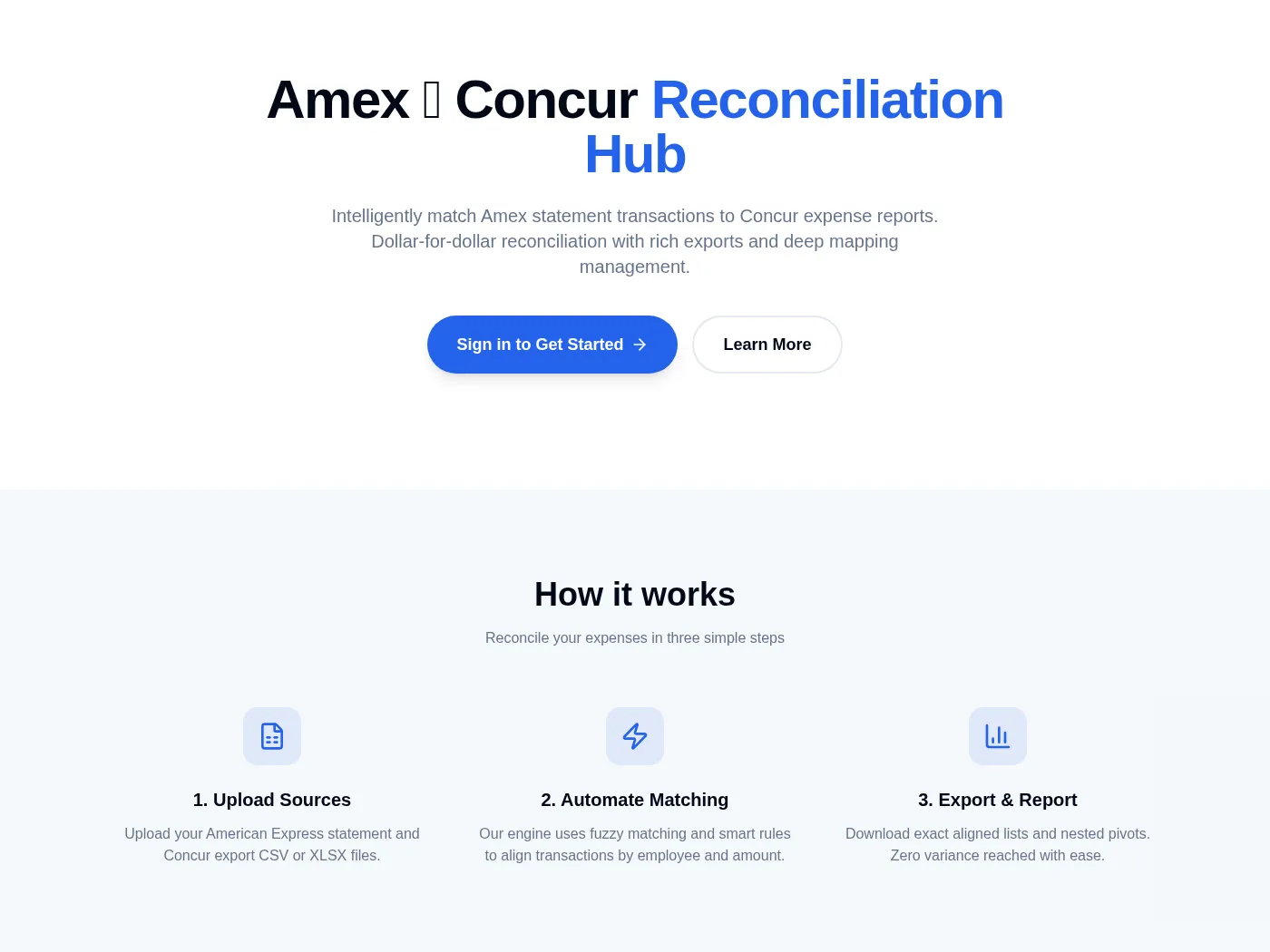 Amex-Concur Reconciliation Hub