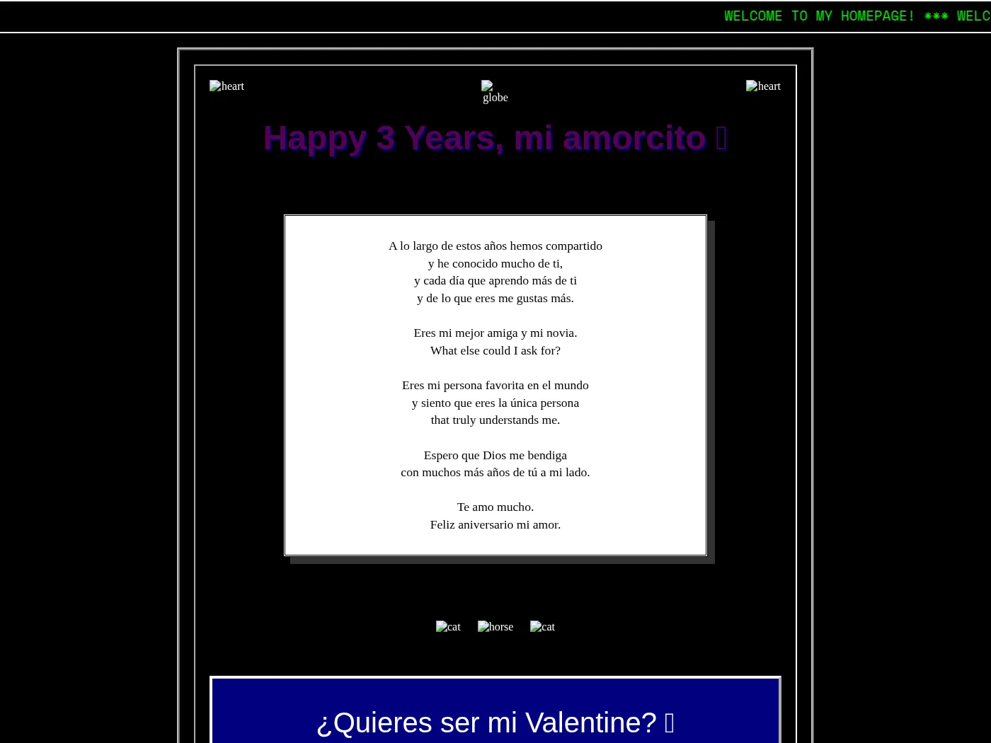 Amorcito 3rd Anniversary Page