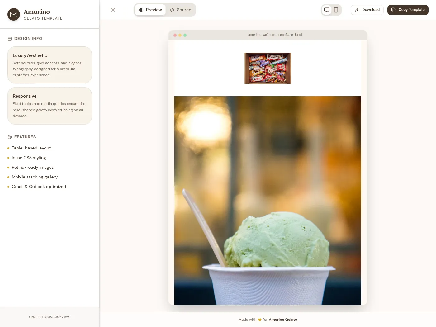 Amorino Gelato Email