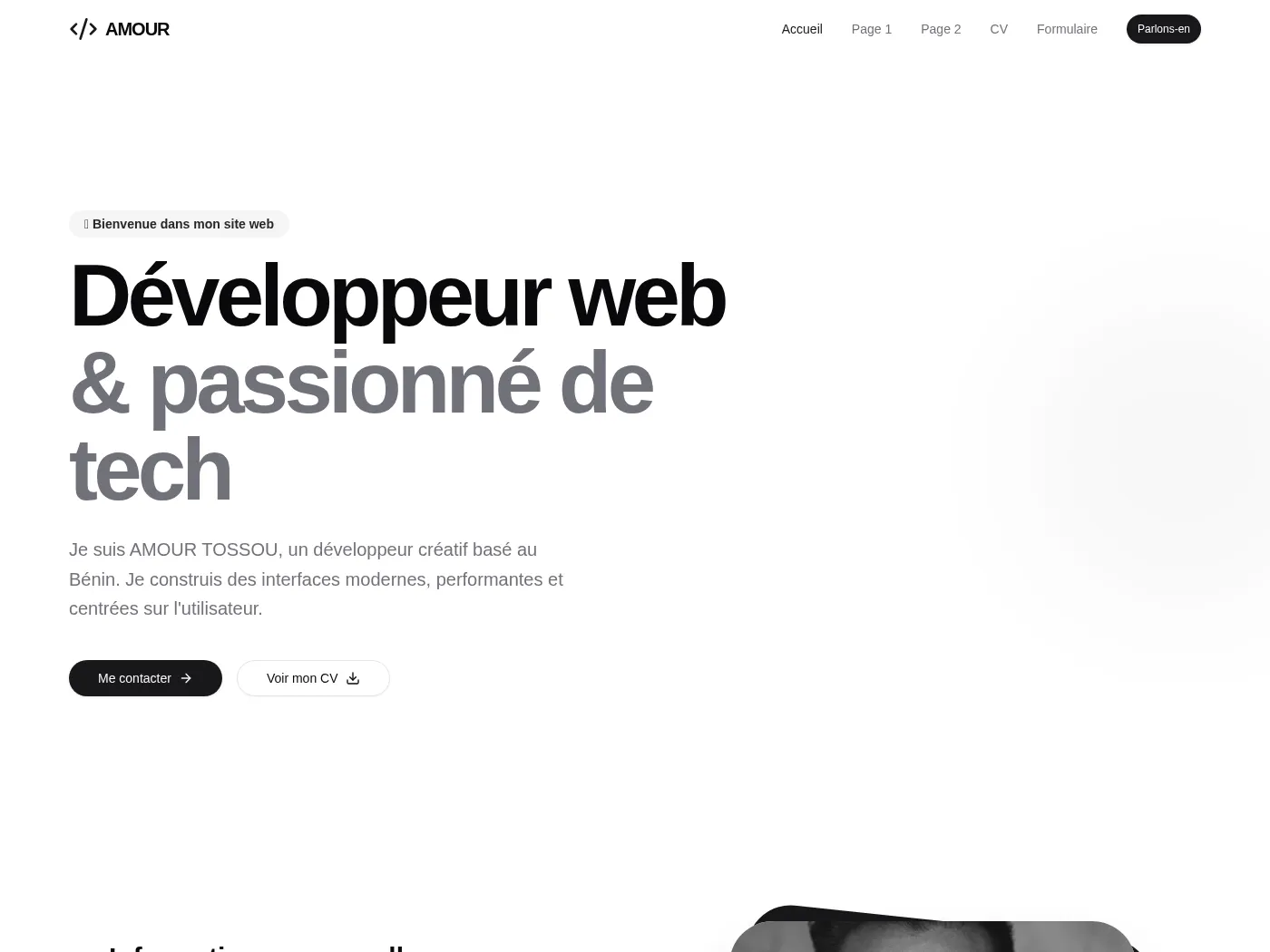 Amour Portfolio Site