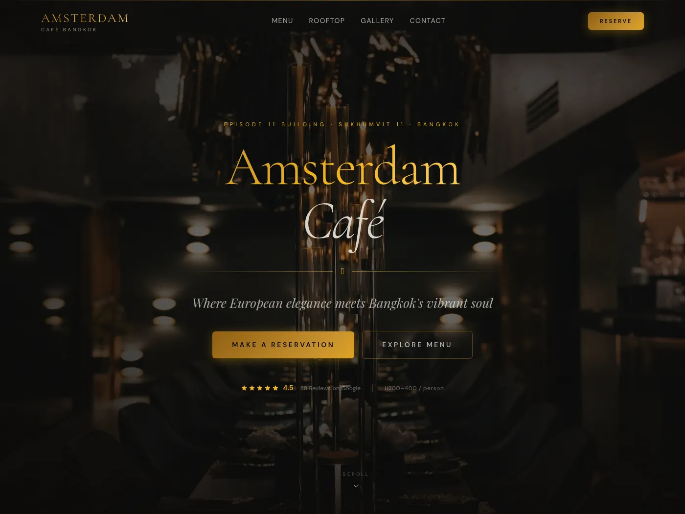 Amsterdam Cafe Luxe Site