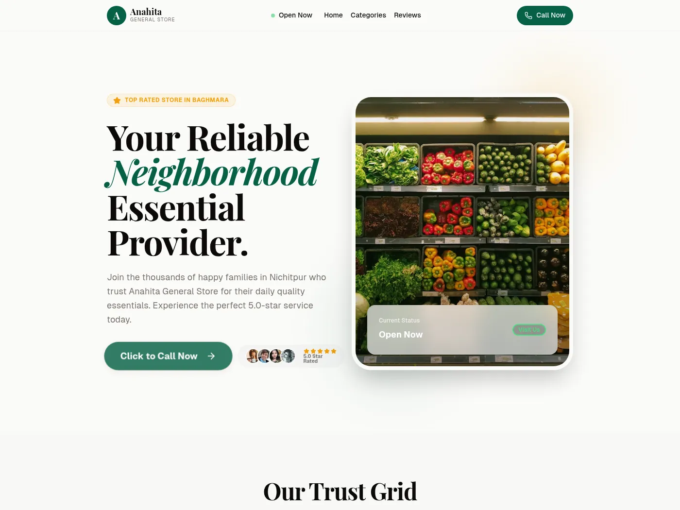 Anahita Store Landing