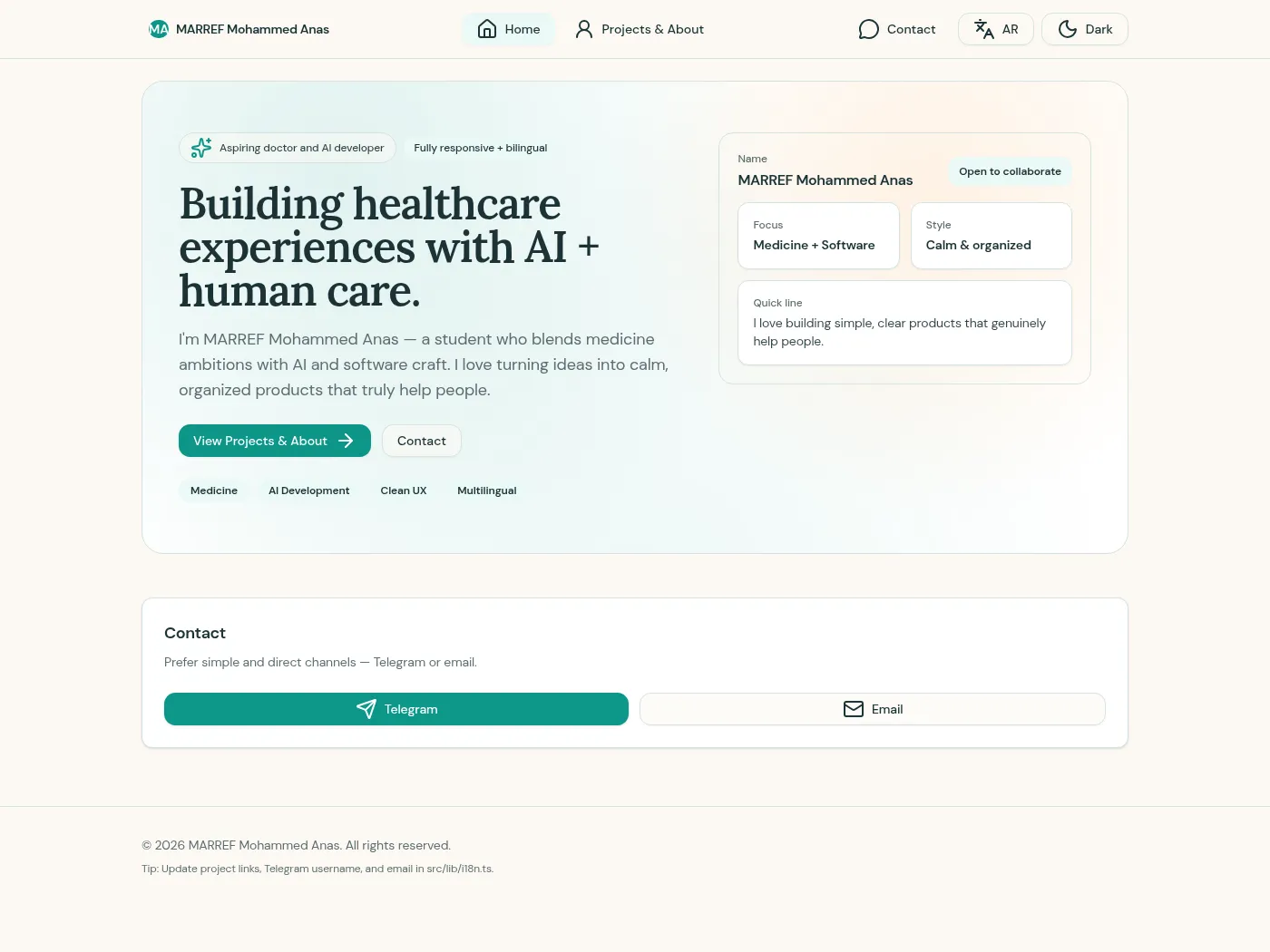 Anas Portfolio Hub