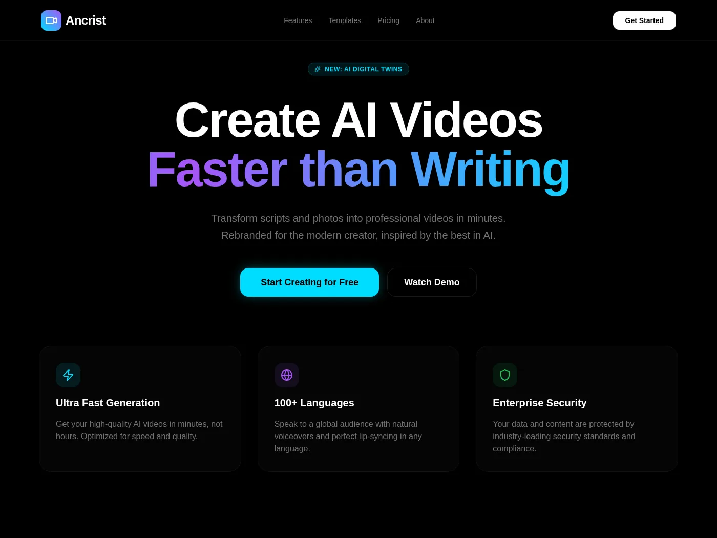 Ancrist AI Video Studio