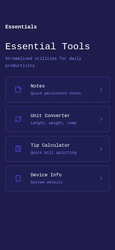 Android Essentials App