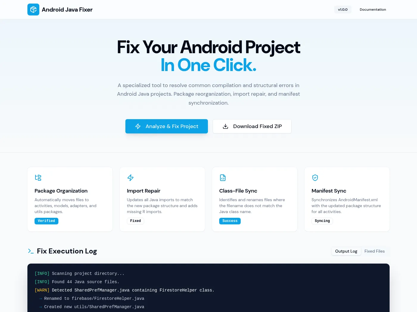 Android Java Fixer