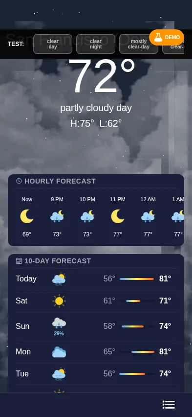 Android Weather Experience