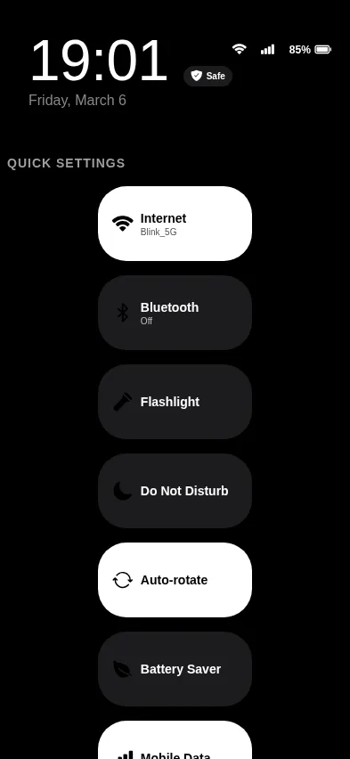 Android 16 Control Panel
