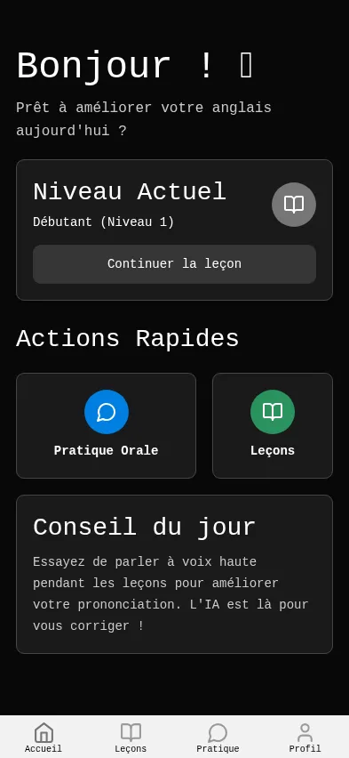 Anglais Oral Progress