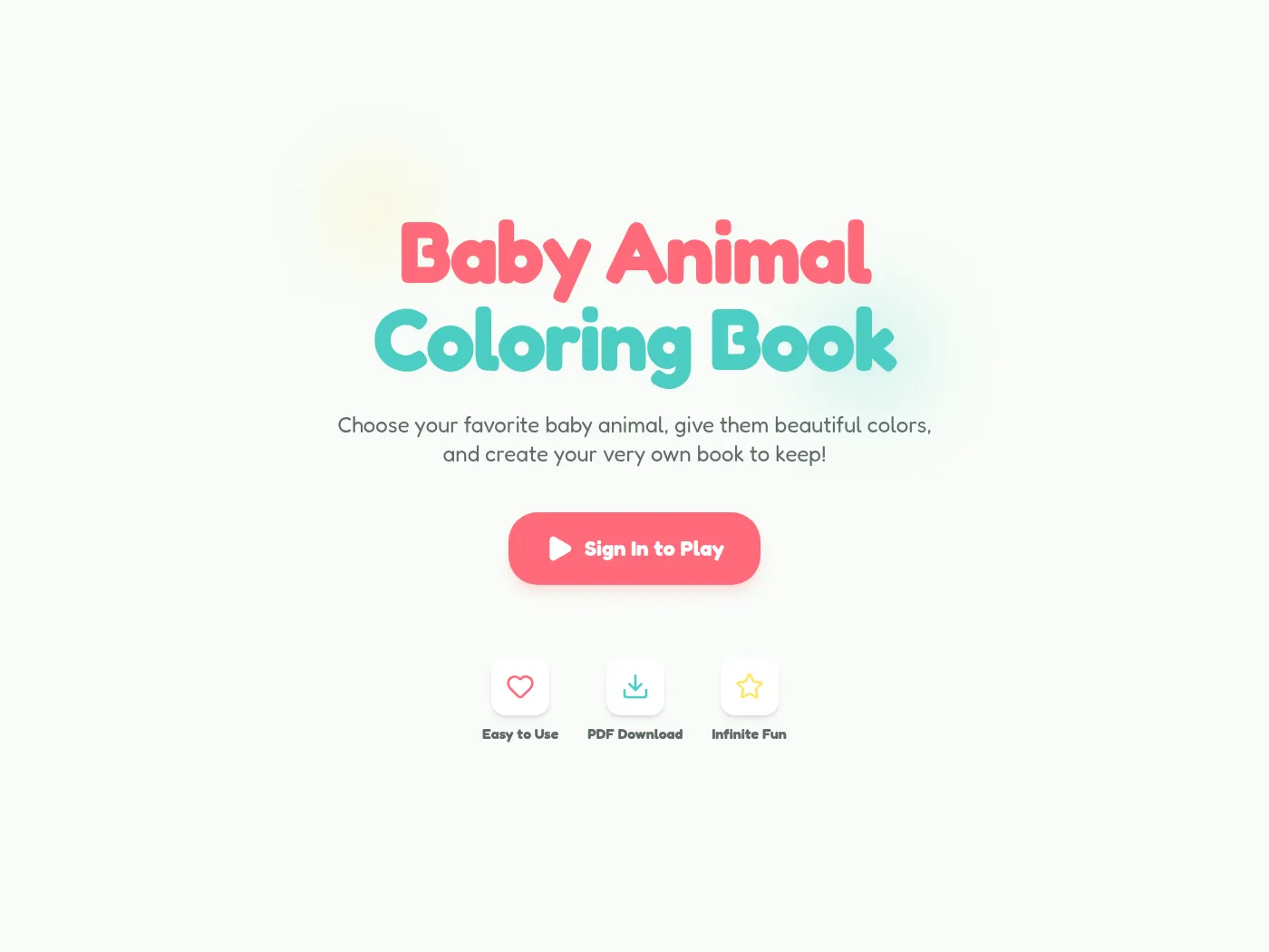 Baby Animal Coloring Book