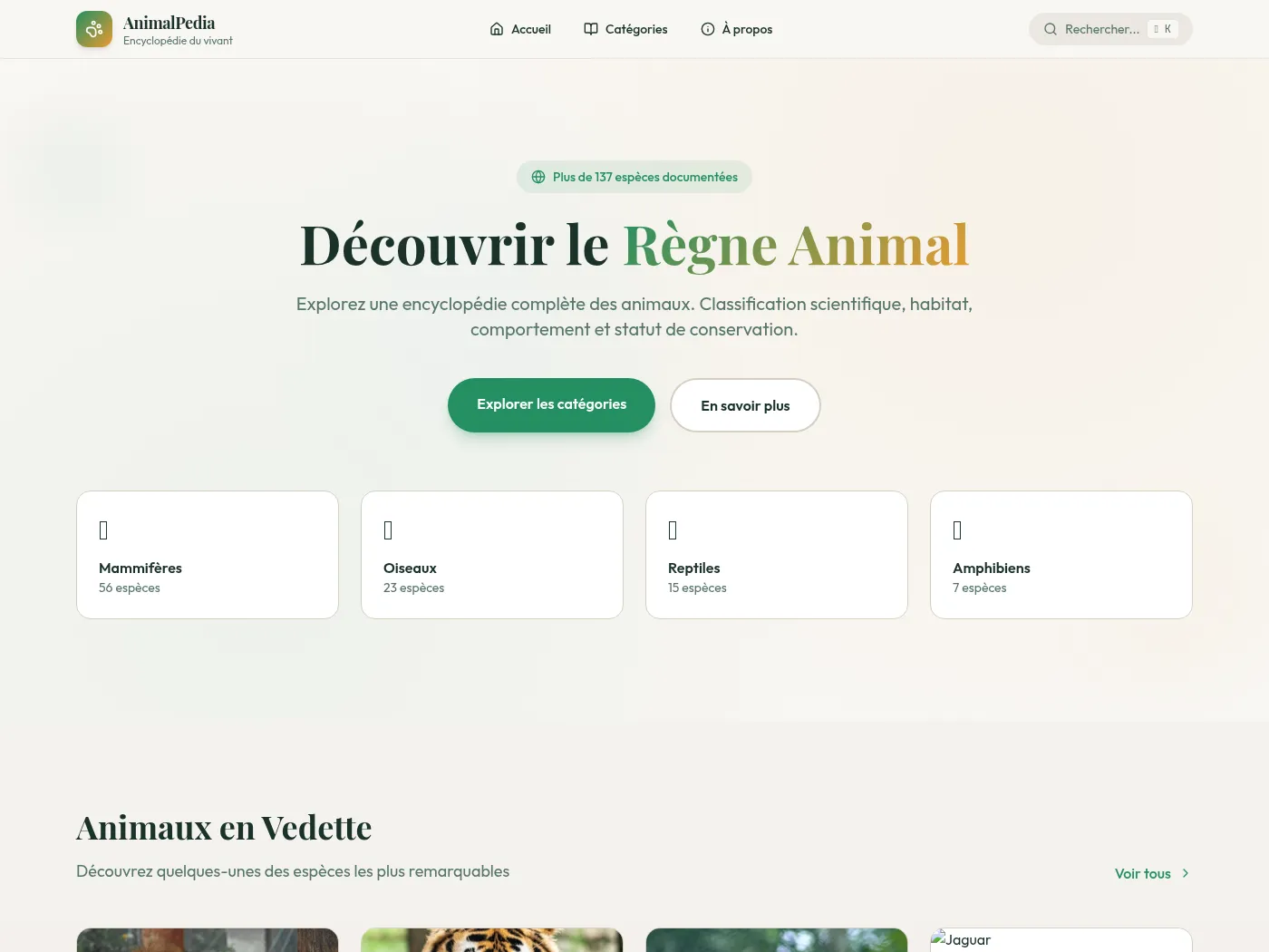AnimalPedia Explorer