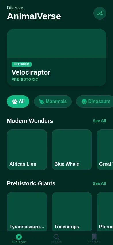 AnimalVerse Explorer