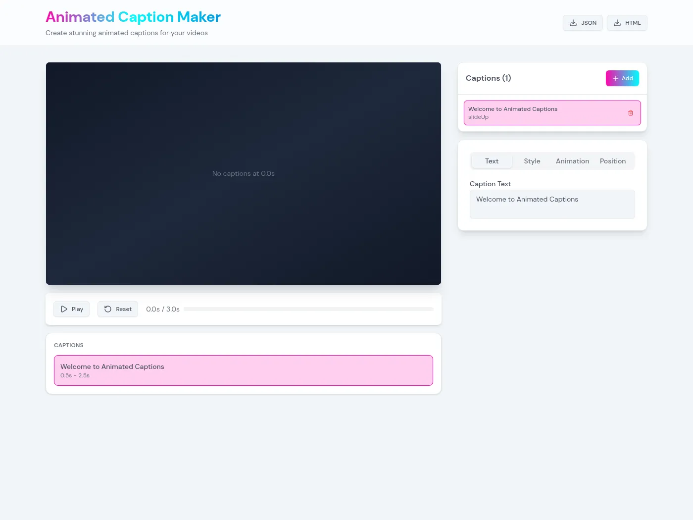 Animated Caption Maker