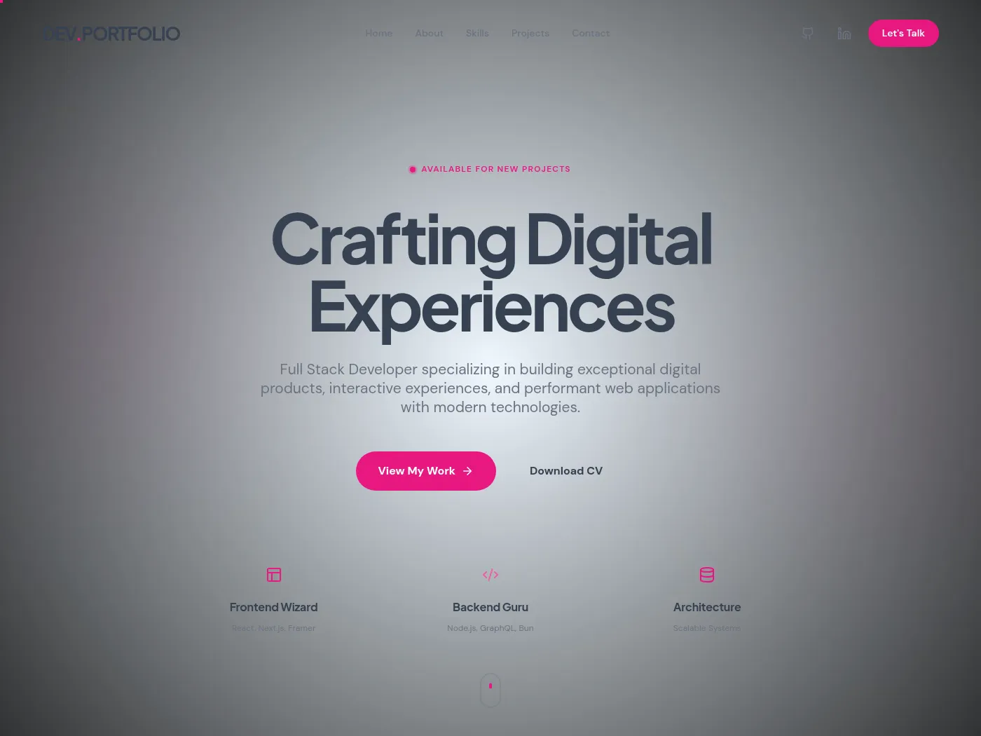 Animated Dev Portfolio