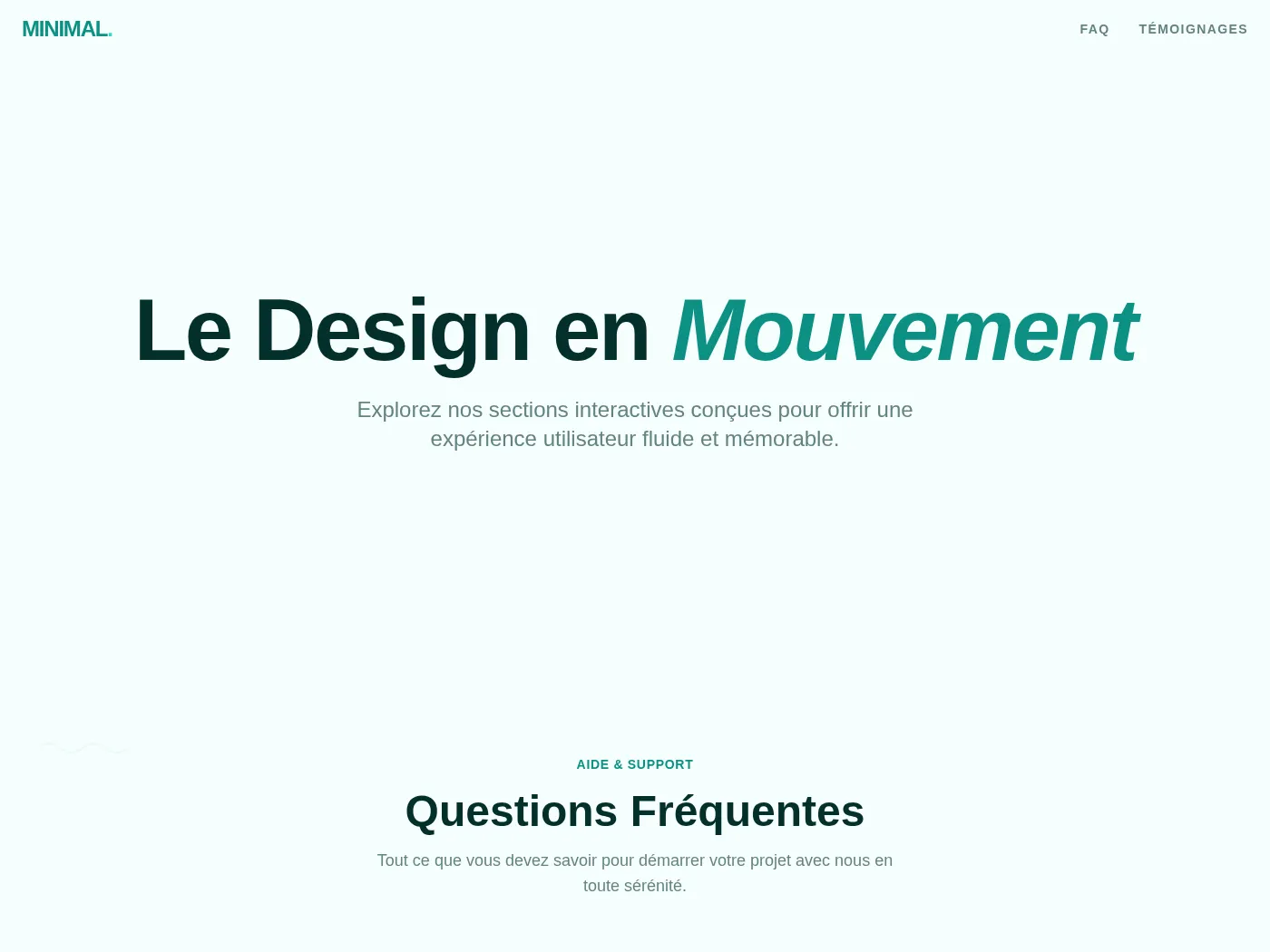 Animated Minimalist Sections