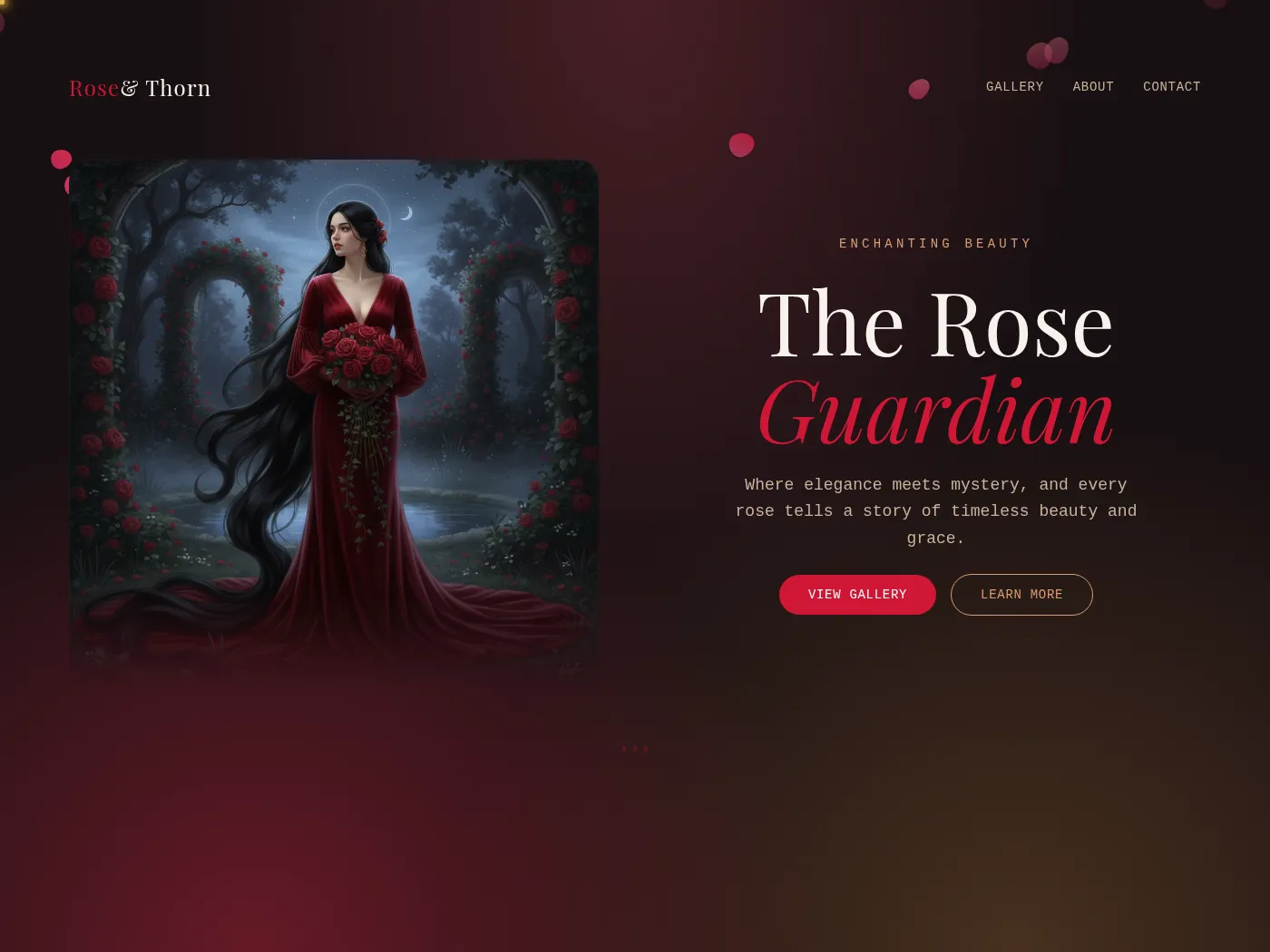 Red Gown Rose Girl