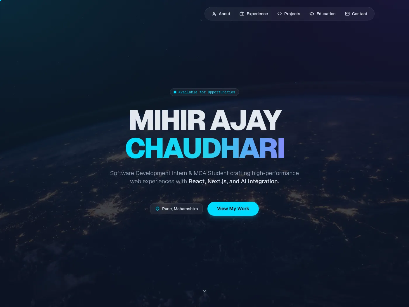 Mihir's Animated Portfolio