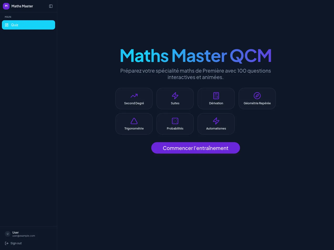 Maths Master QCM