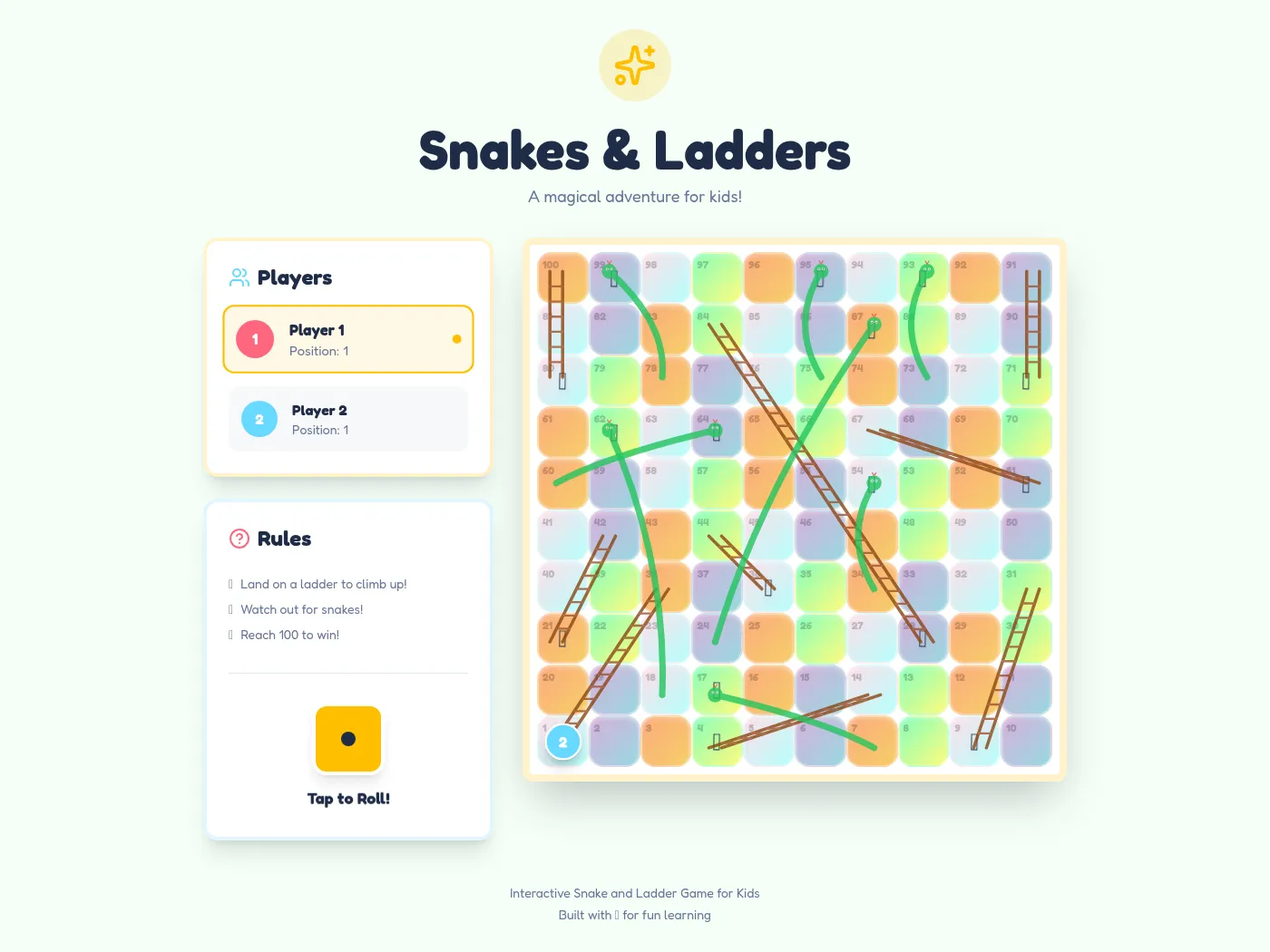 Animated Snakes & Ladders