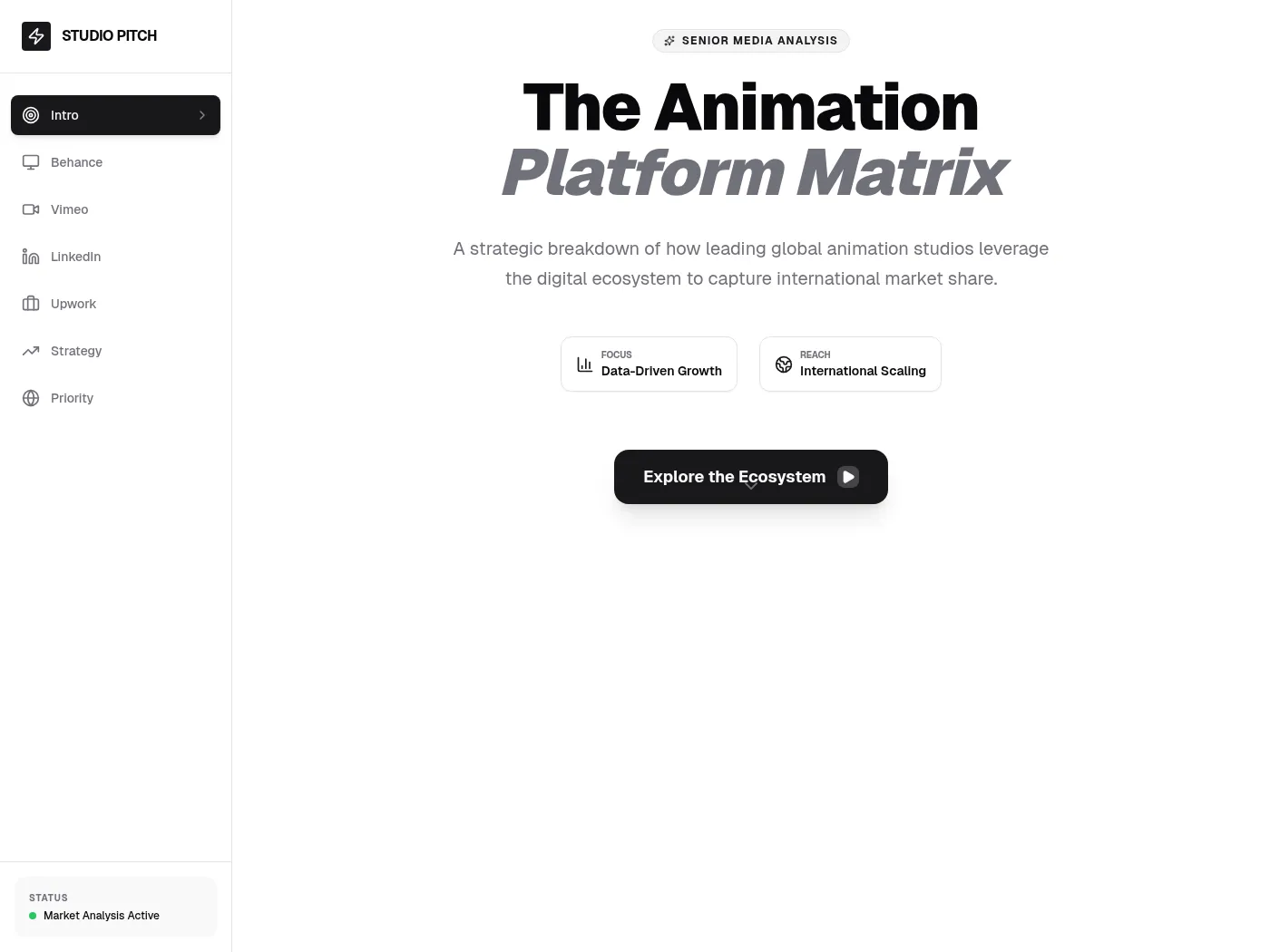 Animation Studio Platform Pitch