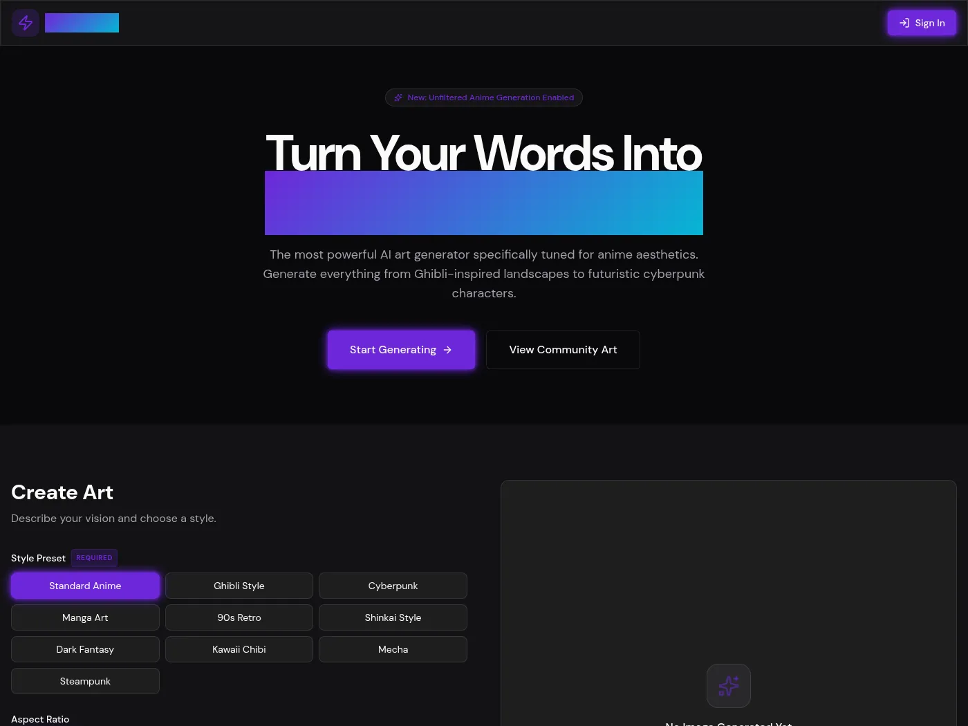 AnimeArt AI Generator