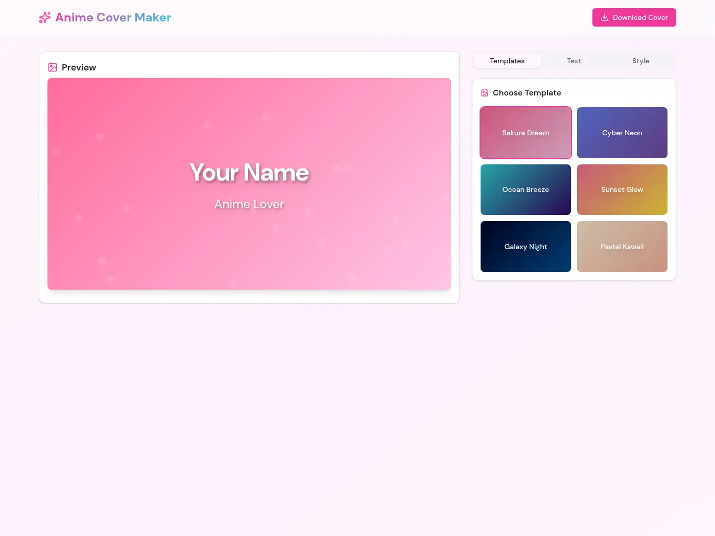 Anime Cover Maker