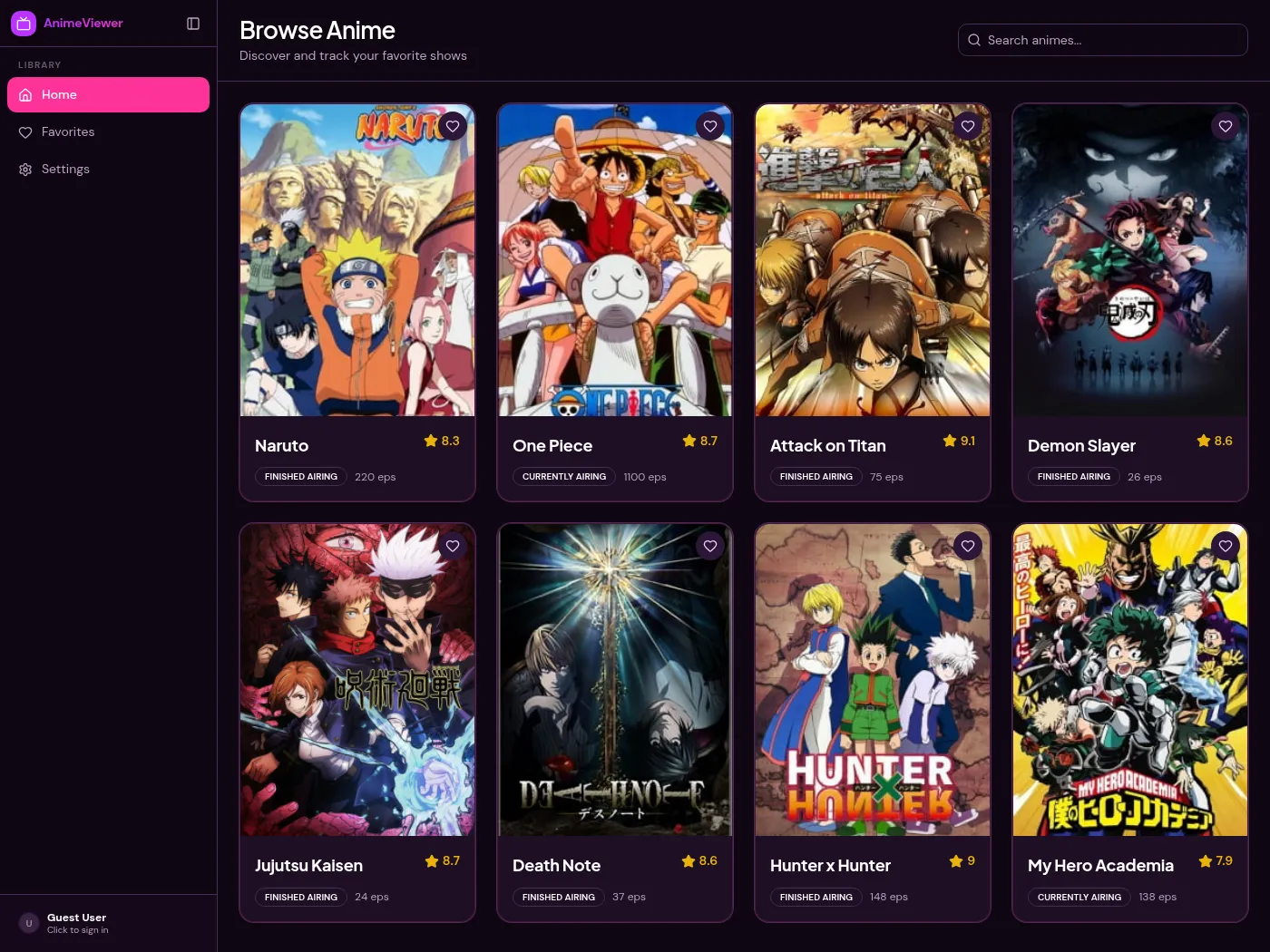 AnimeList Viewer