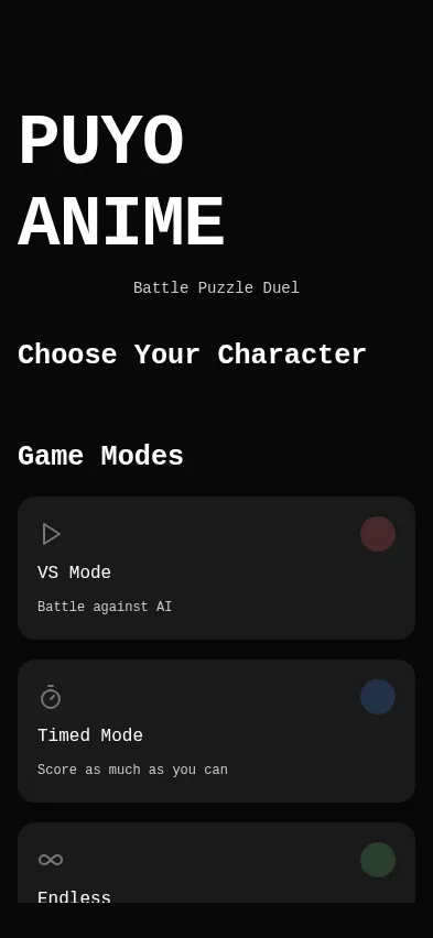 Anime Puyo Puzzle Duel