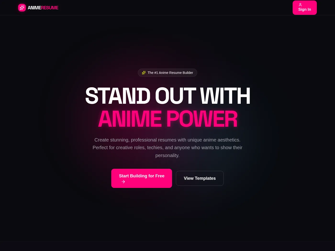 Anime Resume Builder