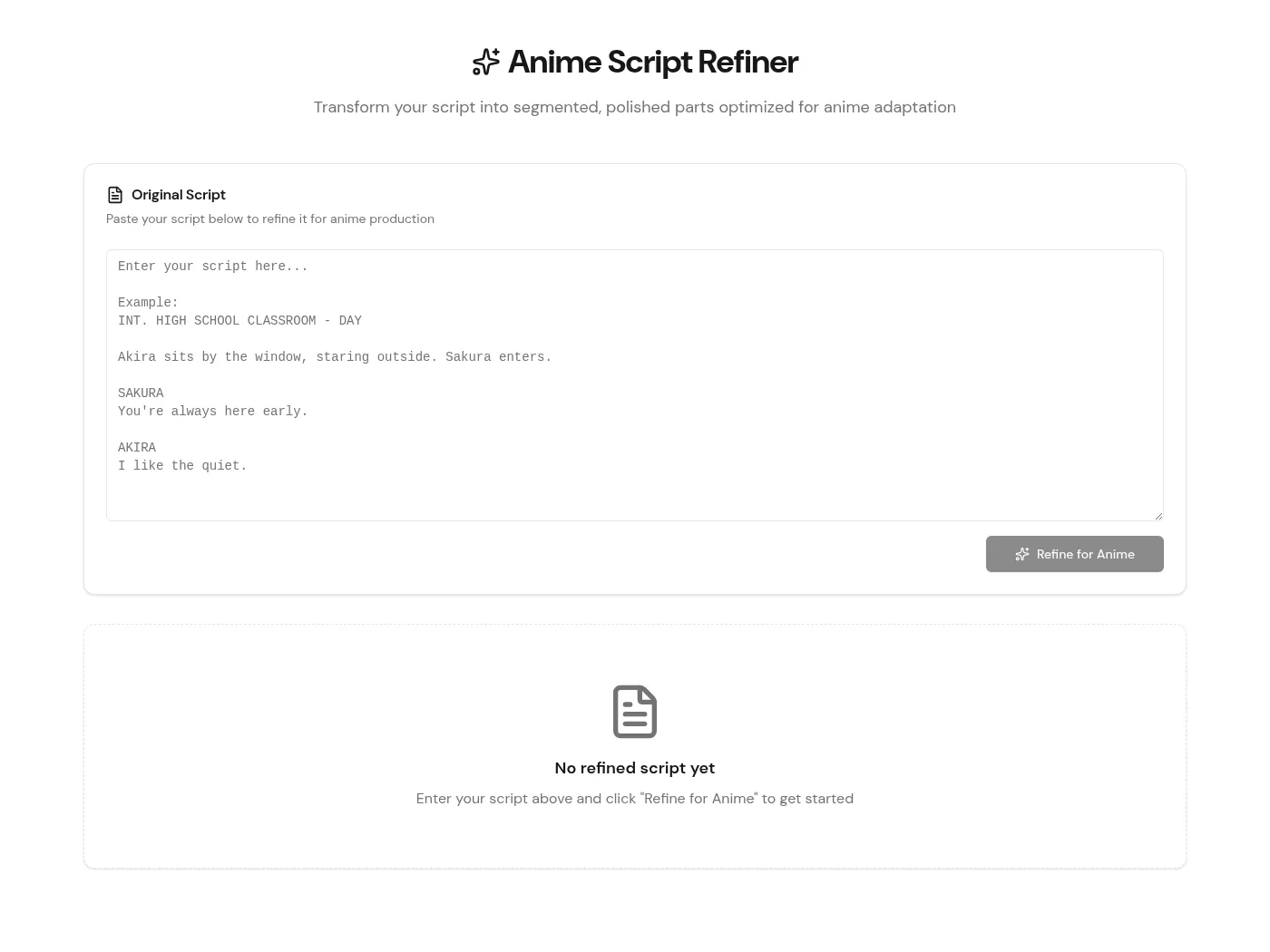 Anime Script Refiner