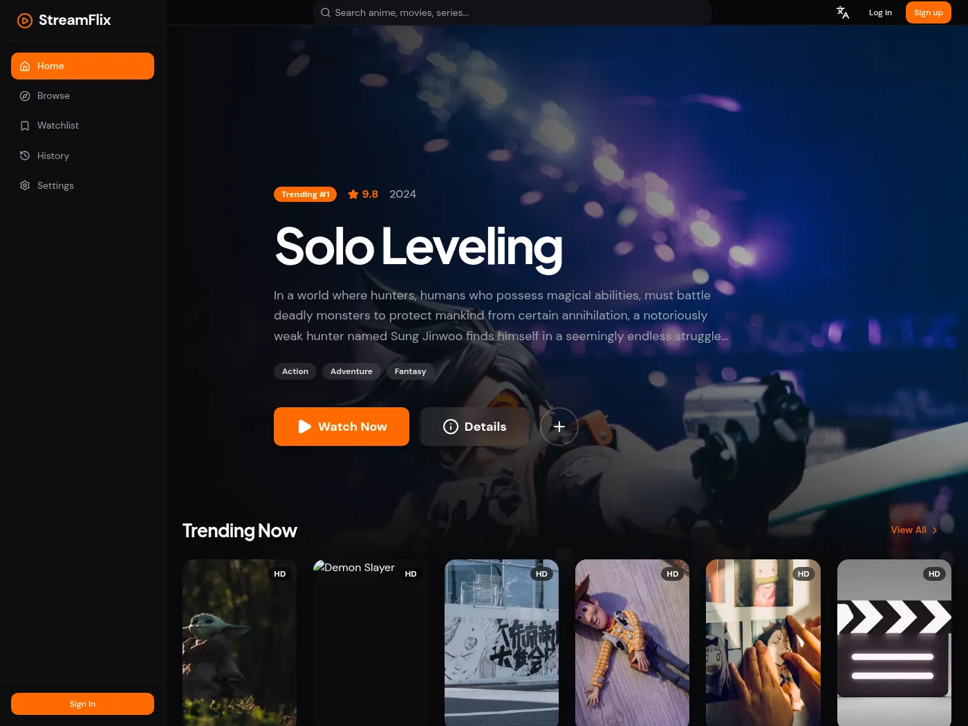 StreamFlix Anime Platform