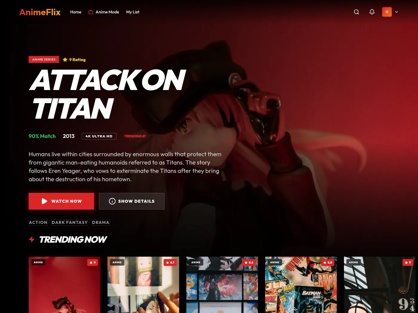 AnimeFlix – Netflix-Style Anime Streaming (Remix)