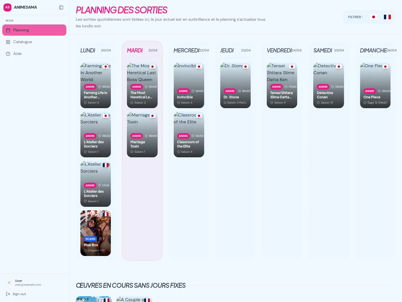 AnimeSama Planner Clone