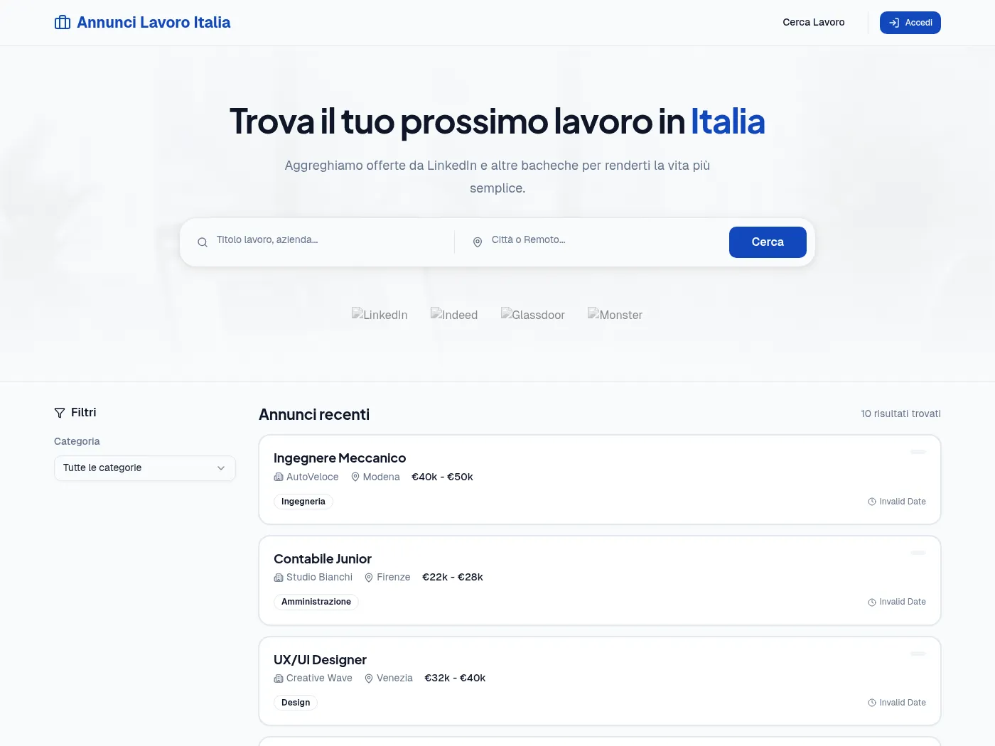 Annunci Lavoro Italia