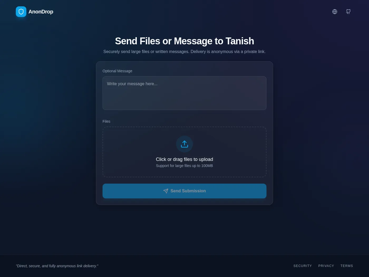 AnonDrop Link Delivery