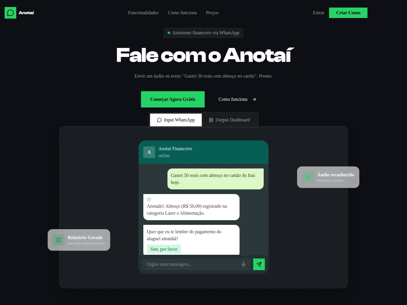 Anotaí Finance Dashboard