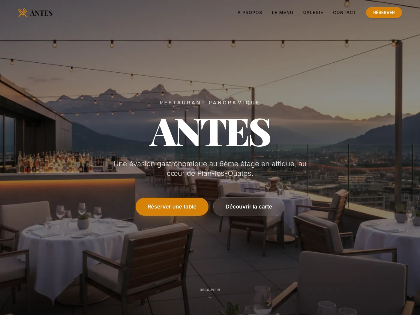 Antes Restaurant Web Redesign