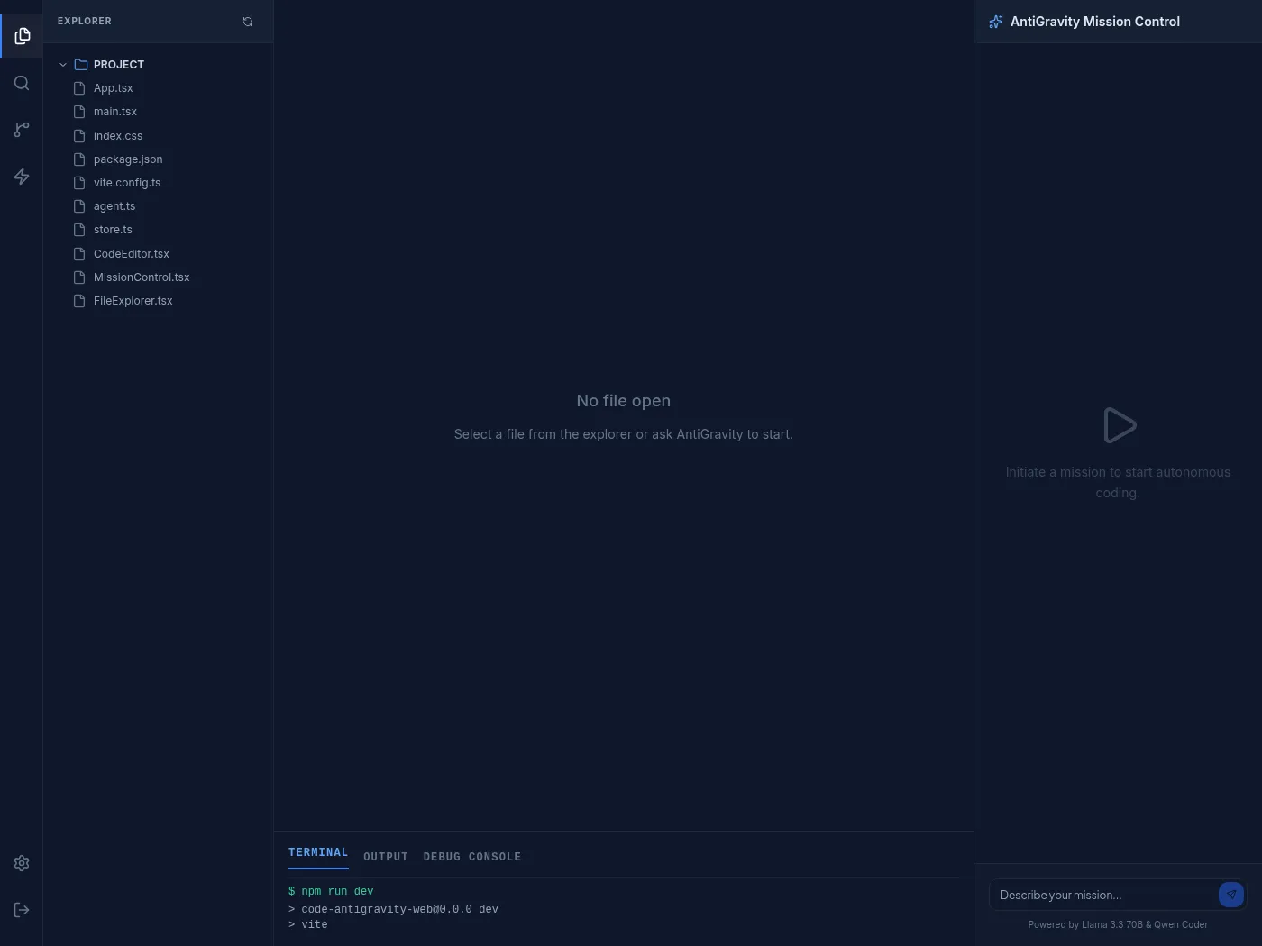 Code AntiGravity Web