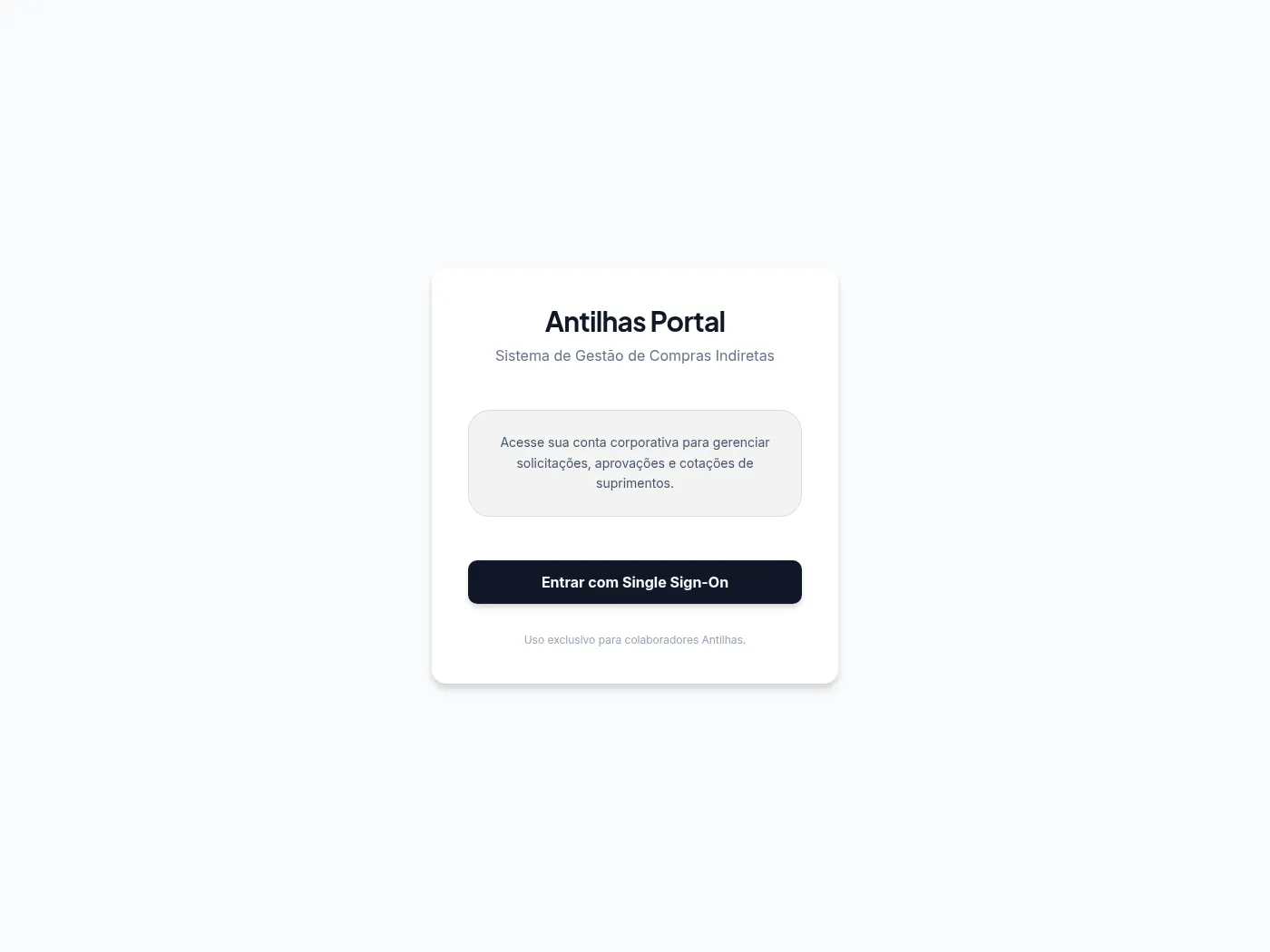 Antilhas Procurement Portal