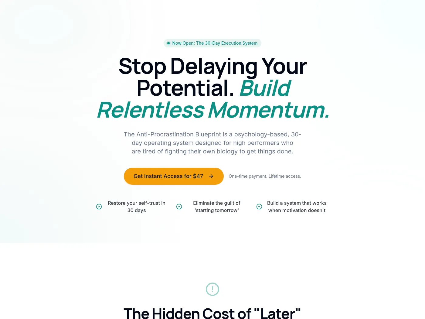 Anti-Procrastination Blueprint Page