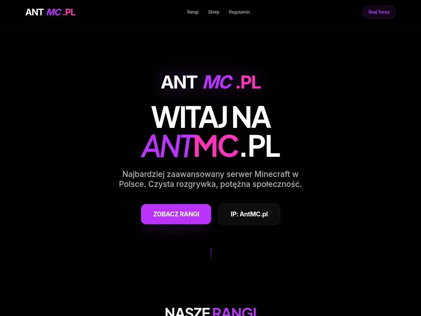 AntMC Ranks Page