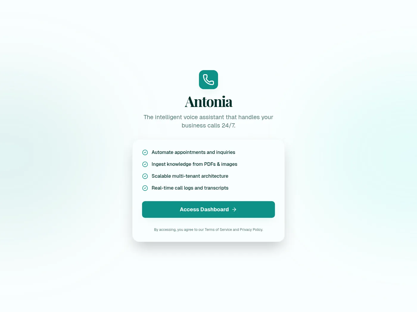 Antonia Voice AI SaaS