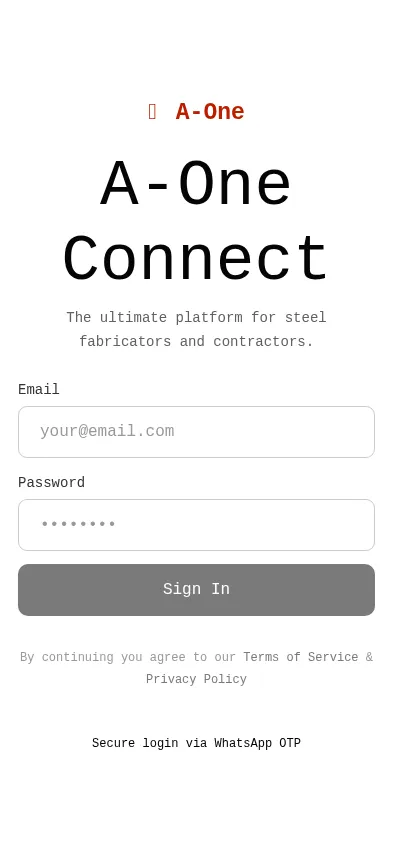 A-One Connect B2B App