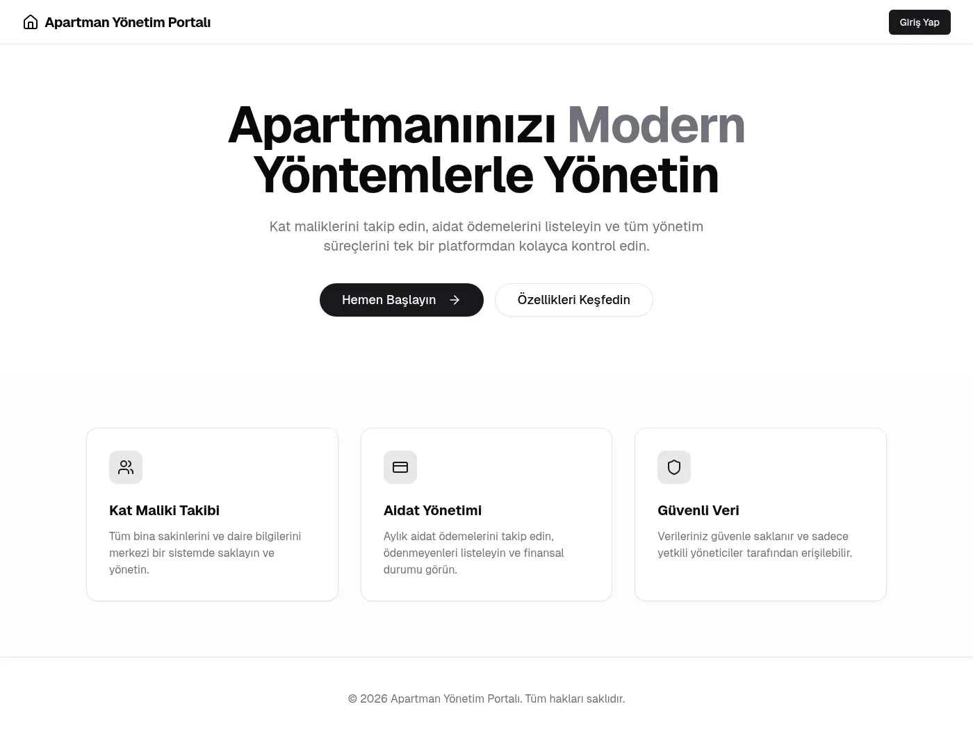 Apartman Yönetim Portalı