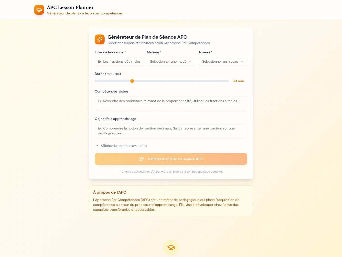 APC Lesson Planner AI