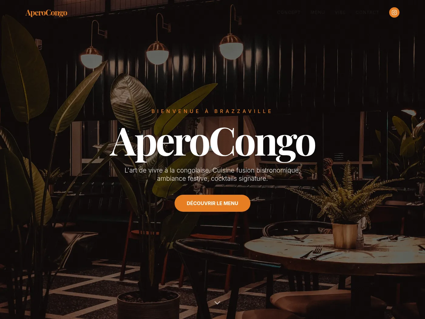 AperoCongo Restaurant Site