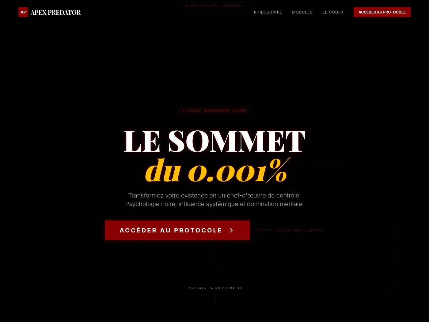 APEX PREDATOR Landing Page