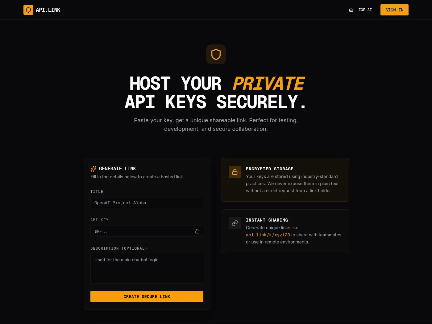 Instant API Sharer