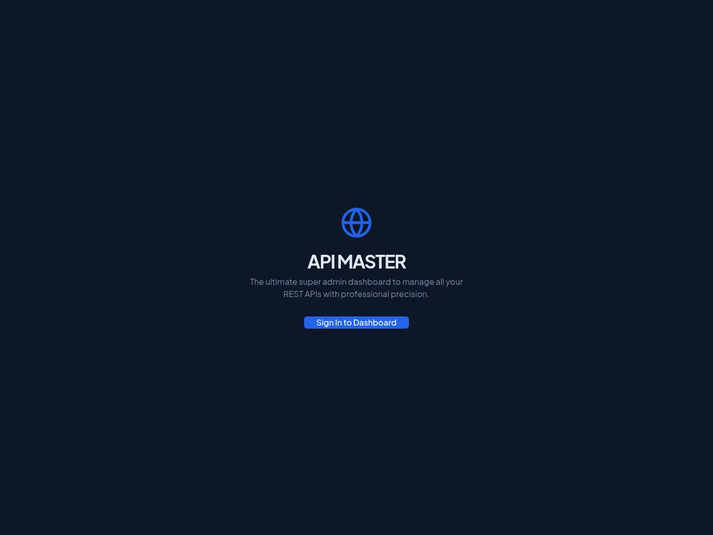 API Master Dashboard